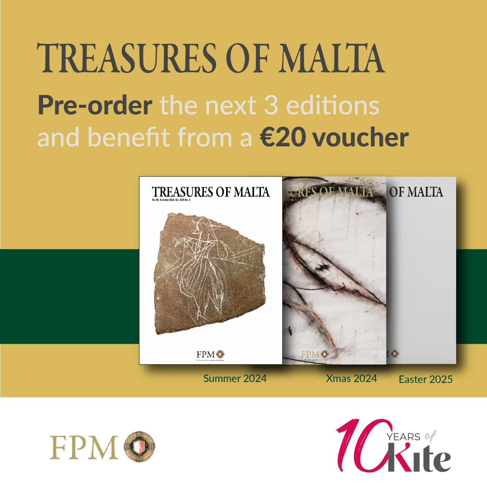 Treasures of Malta, Pre-order the next 3 editions and get a €20 voucher ...